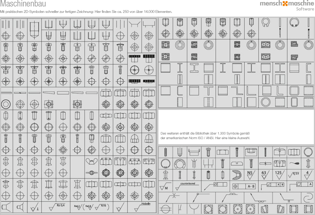 Symbolbibliothek Maschinenbau - über 14.000 CAD-Symbole